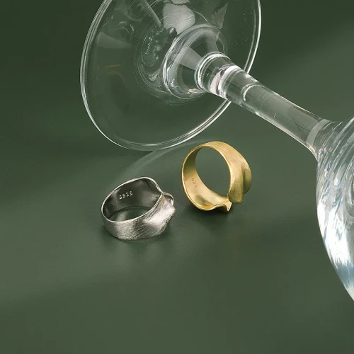 Irregular Brushed Wide Face Ring For Women